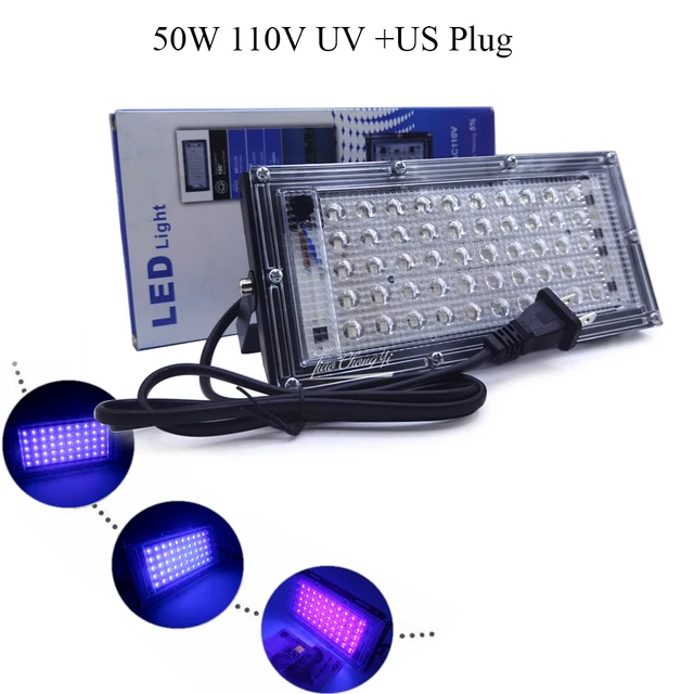 50W 100W UV Flood Light 110V 220V UV Glue Curing Purple Lamp ...
