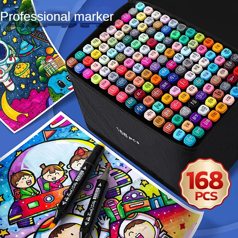 24-168-Colors-Double-Headed-Art-Marker-Pen-Manga-Sketch-Tip-Alcohol ...