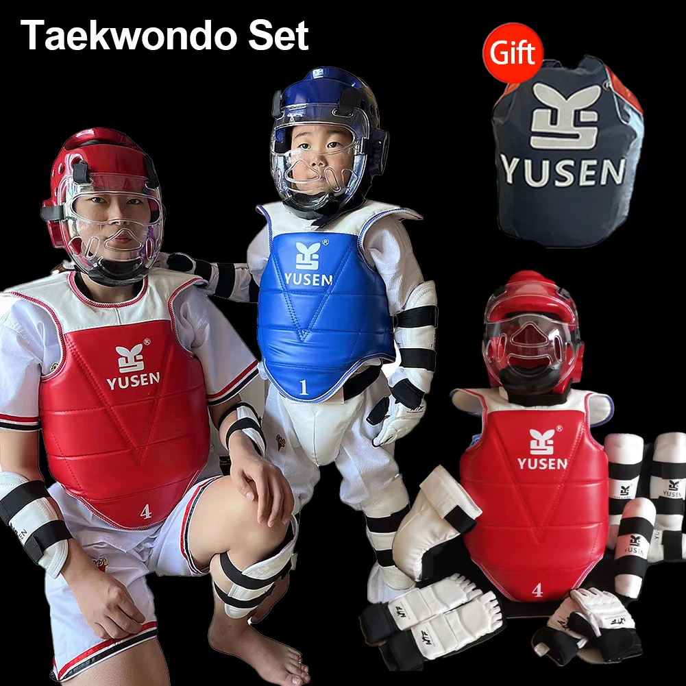 Taekwondo Five piece Set Taekwondo Protective Gear Helmet Armor ...