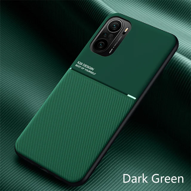 For xiaomi poco f3 case leather magnetic plate back cover for pocophone ...