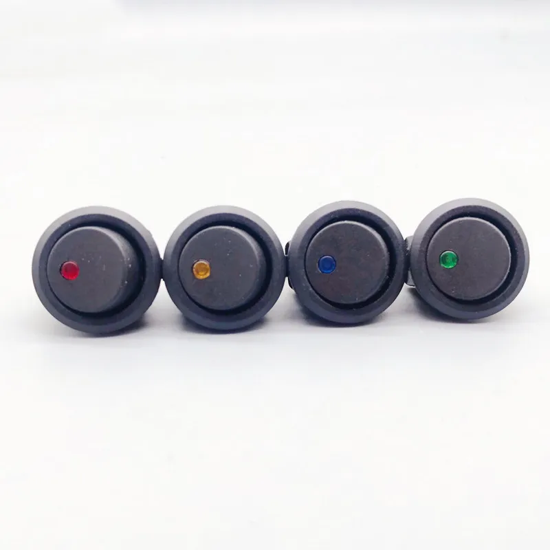 4pcs-12-220V-3-Pin-4-color-cat-eye-round-rocker-LED-light-toggle-rocker ...