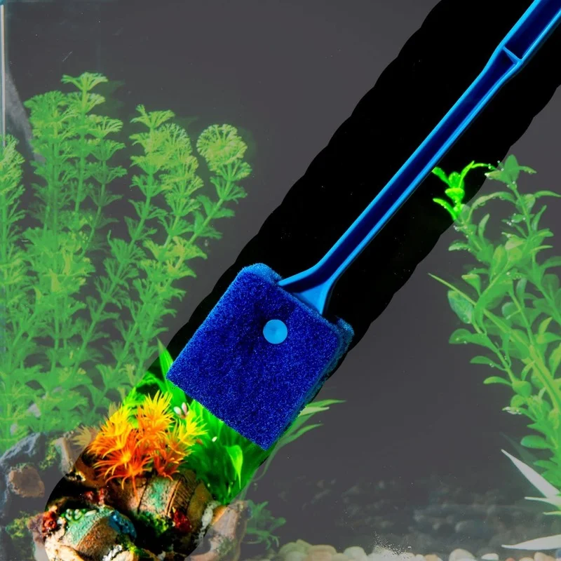 40cm-Aquarium-Algae-Scraper-Double-Sided-Sponge-Brush-Cleaner-Long ...