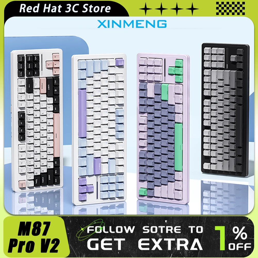 XINMENG-M87Pro-V2-Mechanical-Keyboard-Three-Mode-RGB-Hot-Swap-E-sports ...