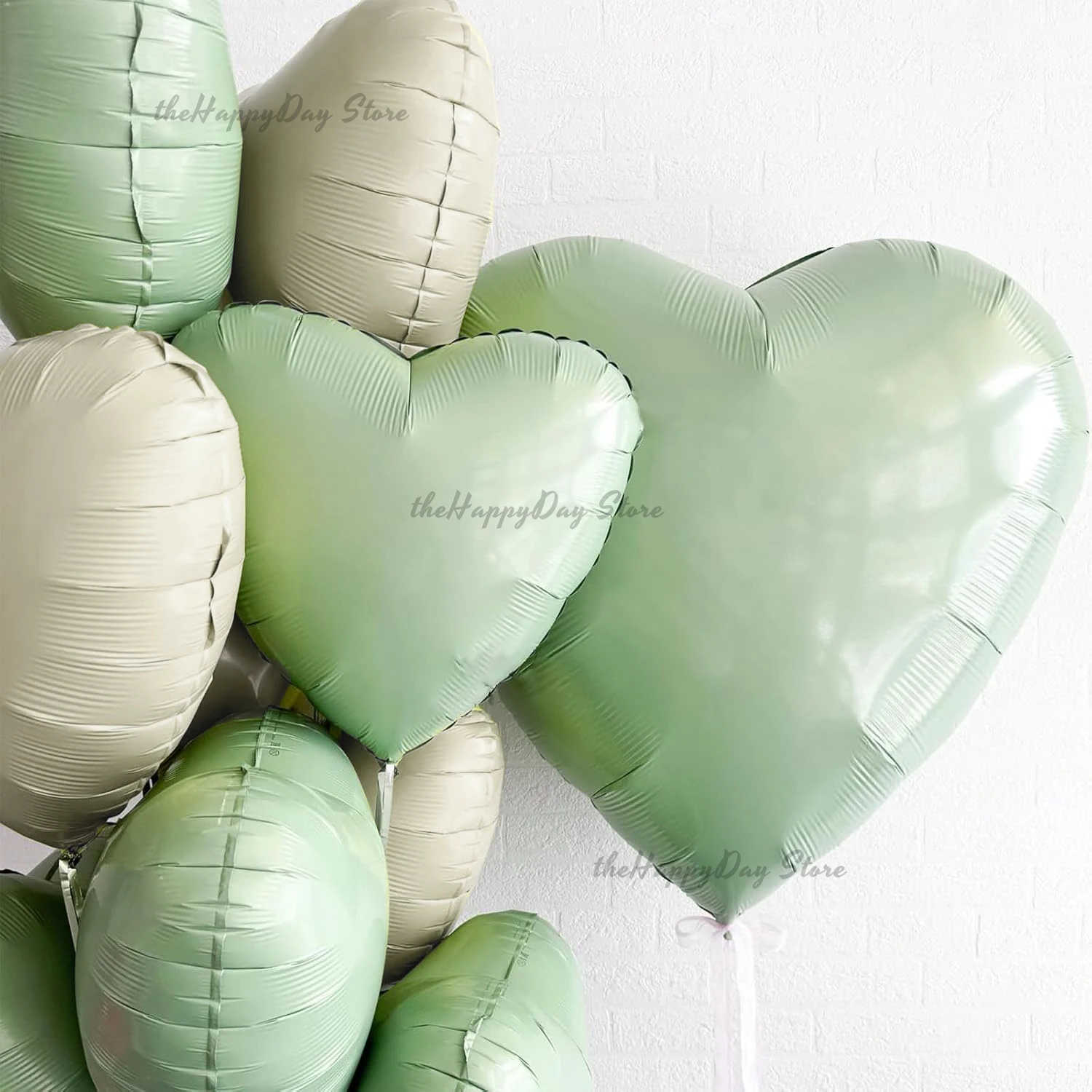 18inch Cream Heart Foil Balloons Matte White Red Love Heart Helium ...