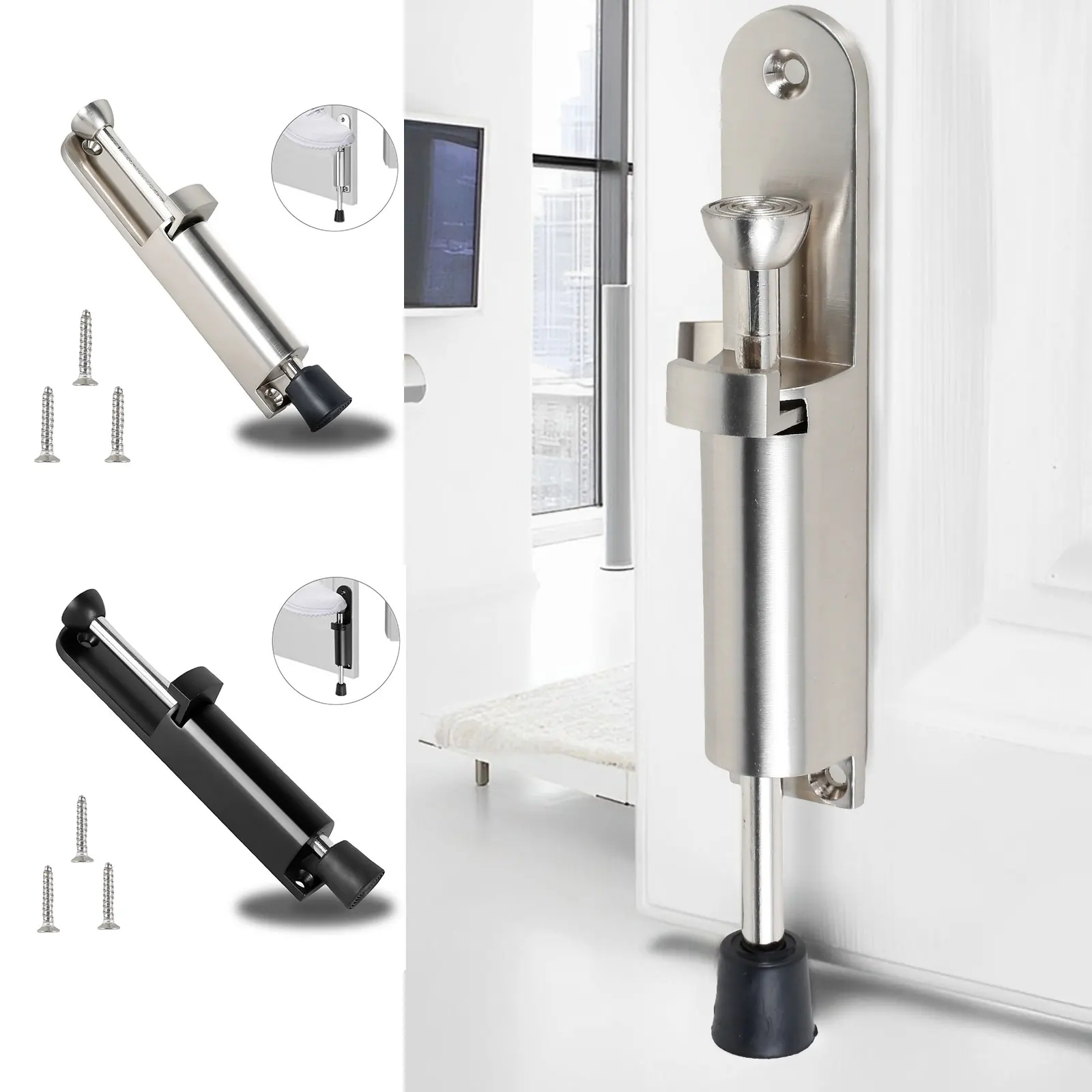 Spring-Door-Stopper-Zinc-Alloy-Foot-Kickdown-Door-Stop-Sturdy-Telescope ...
