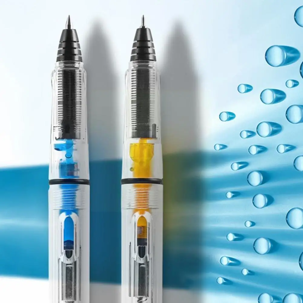 Piston Fountain Pen Type Gel Pen Transparent White Gel Pen 0.5/0.38mm ...