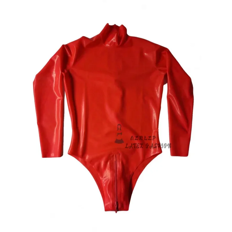 Male-100-Latex-Bodysuit-Long-Sleeve-High-Cut-Leotard-Rubber-Latex ...