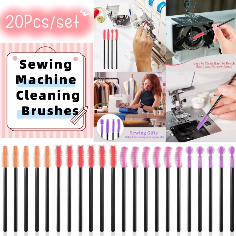 20Pcs Sewing Machine Cleaning Brushes Reusable Silicone Dense Bristles ...