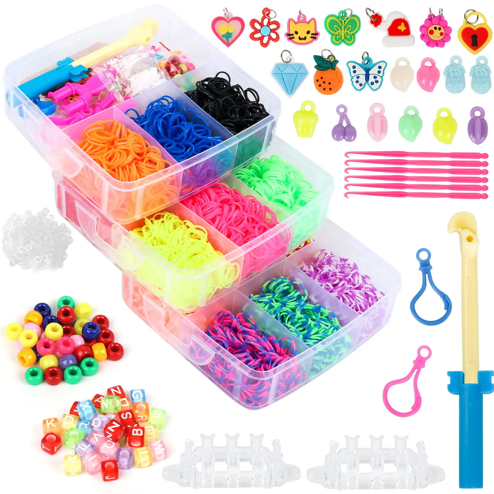 4500-Rubber-Band-Bracelet-Making-Kit-Rubber-Loom-Bands-Refill-Set ...