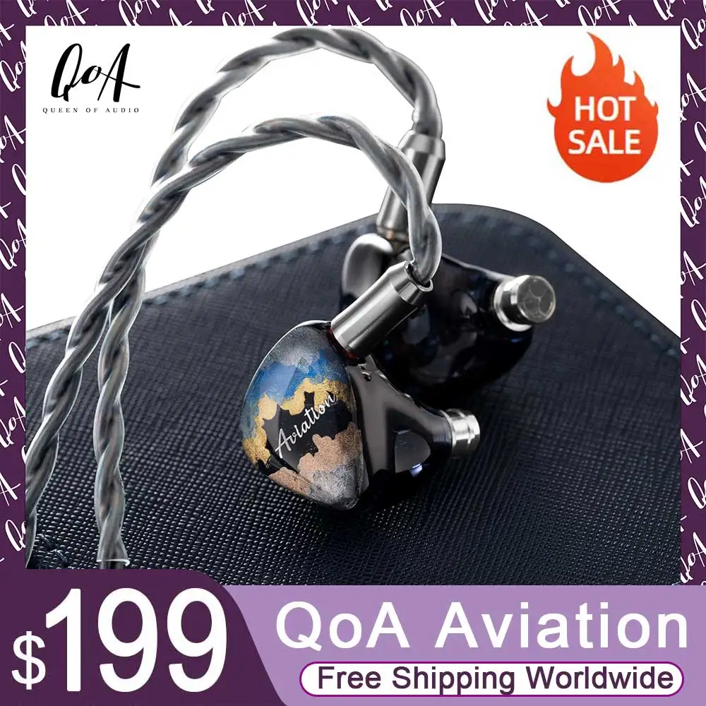 New QoA Aviation In-Ear Earphone 3 Knowles BA+1 DD Hybrid Driver ...