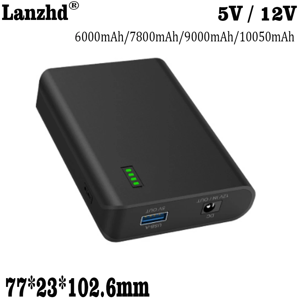 Real-capacity-DC-5V-12v-Backup-battery-6000mAh-7800mAh-10050mAh-Lithium ...