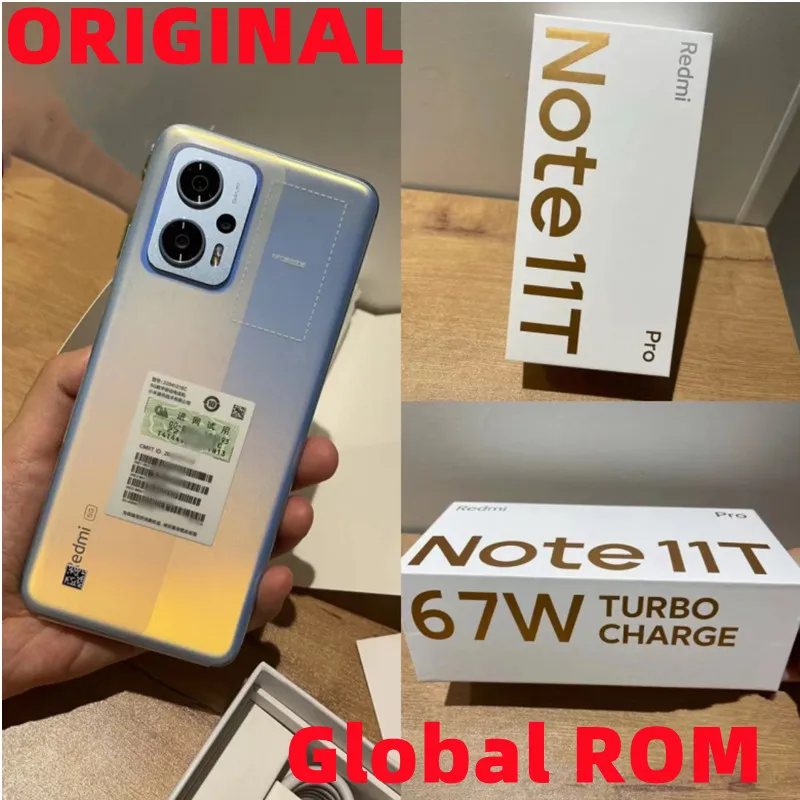 Nova xiaomi redmi nota 11t pro 5g smartphone 67w carga 5080mah bateria dimensão 8100 ota 6.6 ...