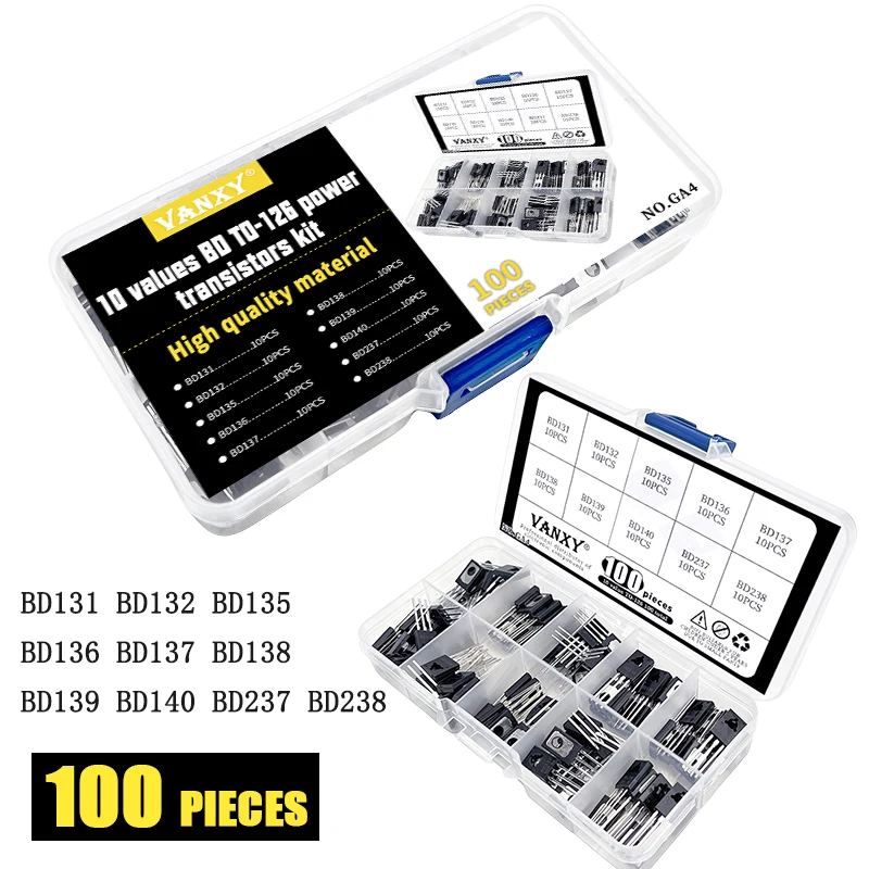 10-values-TO-126-power-transistor-kit-BD131-BD132-BD135-BD136-BD137 ...