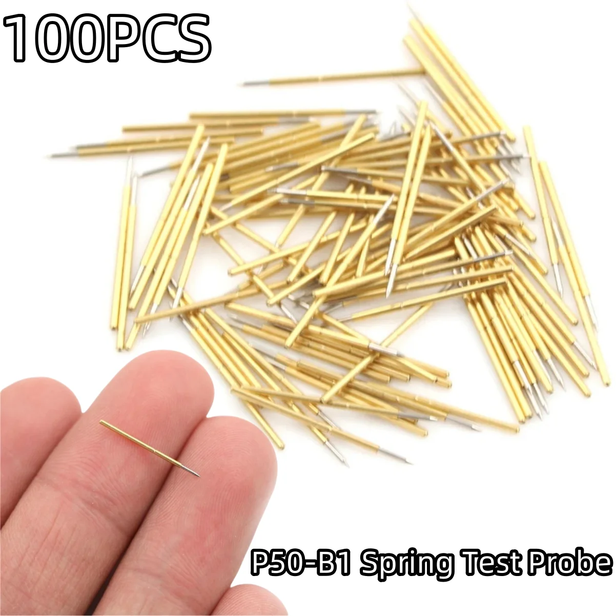 100PC 3A Small Stainless Steel Fine P50-B1 Dia 0.68mm Length 16mm ...