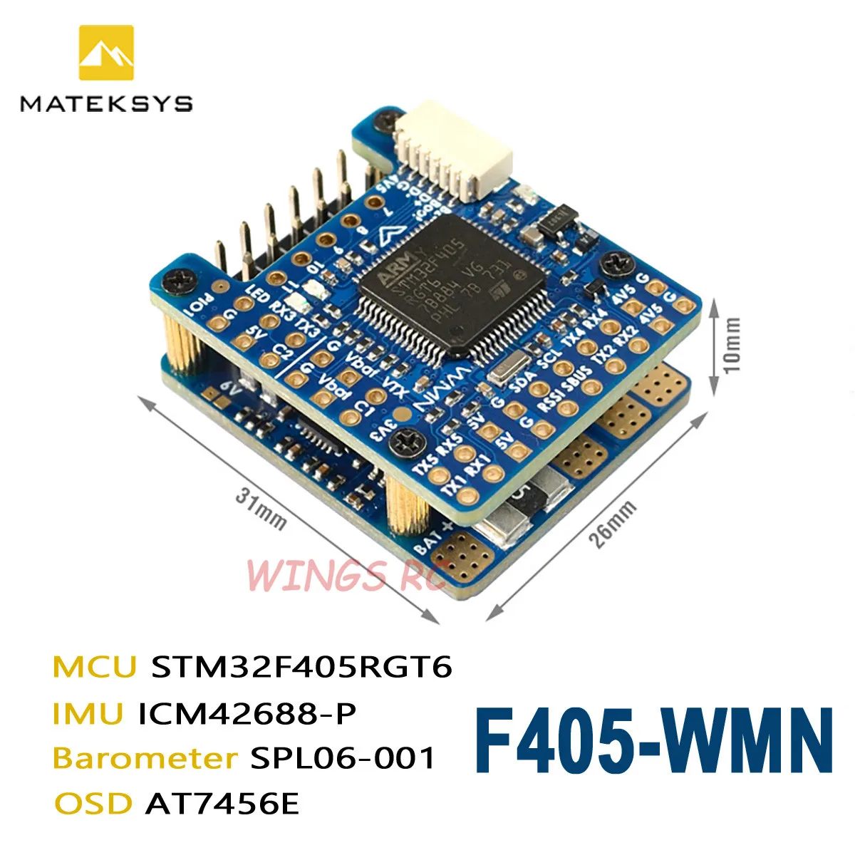MATEK-F405-WMN-F405-Flight-Controller-STM32F405RGT6-W-Baro-OSD-Blackbox ...