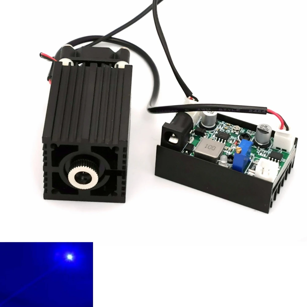 Powerful Focusable 445nm 450nm Blue Laser Dot Module 50mw 100mw 2W 4W ...
