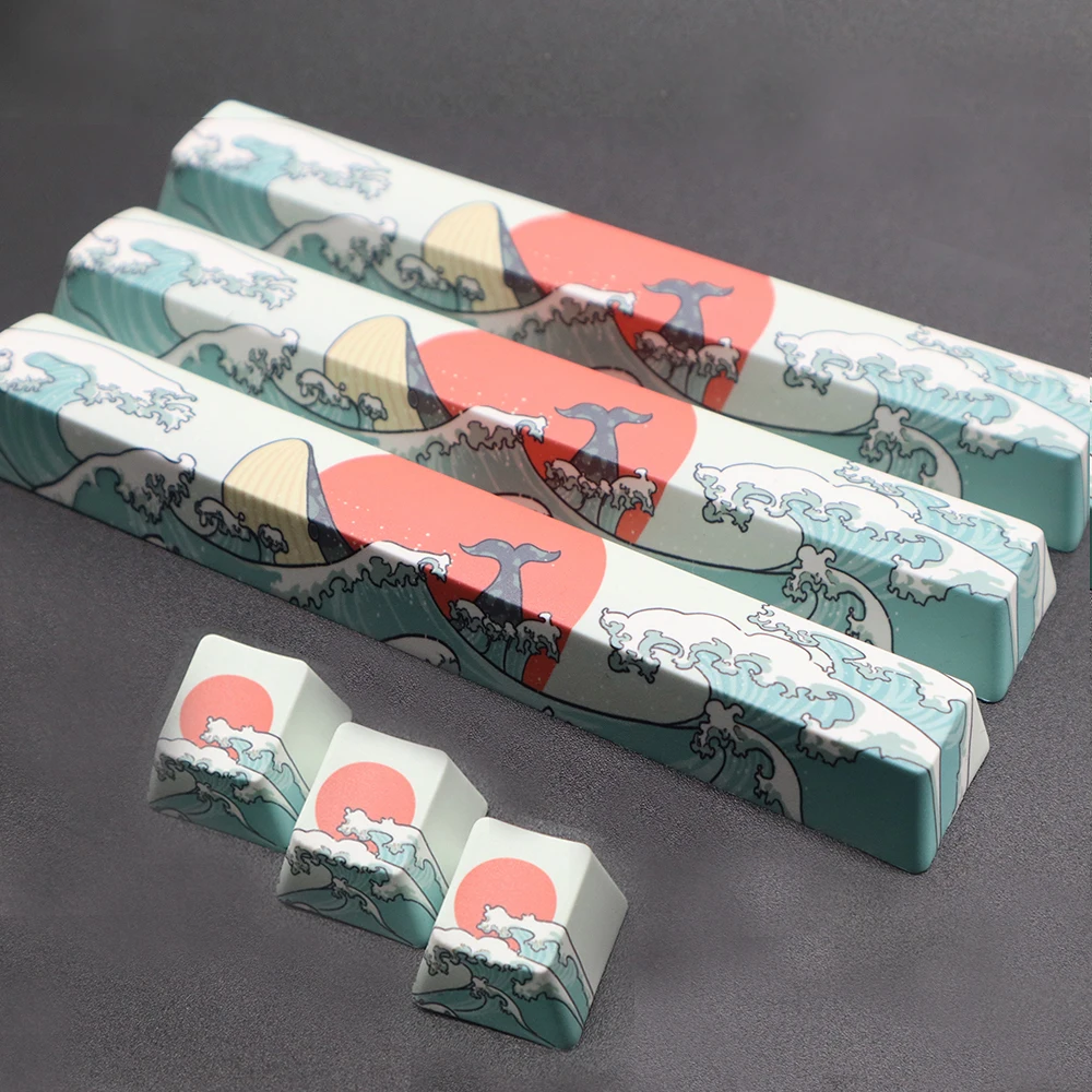 GTWIN-New-2Pcs-Coral-Sea-Keycaps-PBT-Five-Sides-Dye-Subbed-Spacebar-OEM ...