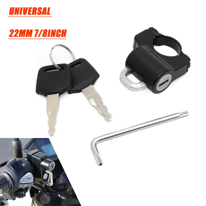 22mm 7/8'' Universal Helmet Lock Anti-theft Helmet Security Lock With 2 ...