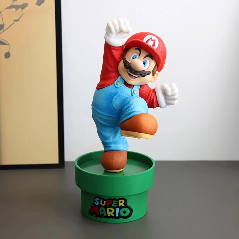 Super Mario Action Figures Jump Anime Model Toys Home Decoration 24cm ...