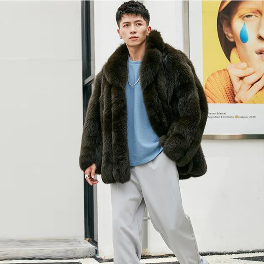 Denny&Dora Winter Thick Warm Natural Real Fox Fur Coat Natural Fur ...