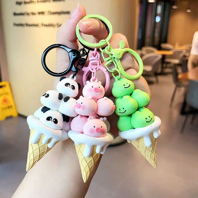 Cute-Ice-Cream-Keychains-Multiple-Chicks-Frogs-Pandas-Funny-Keychains ...