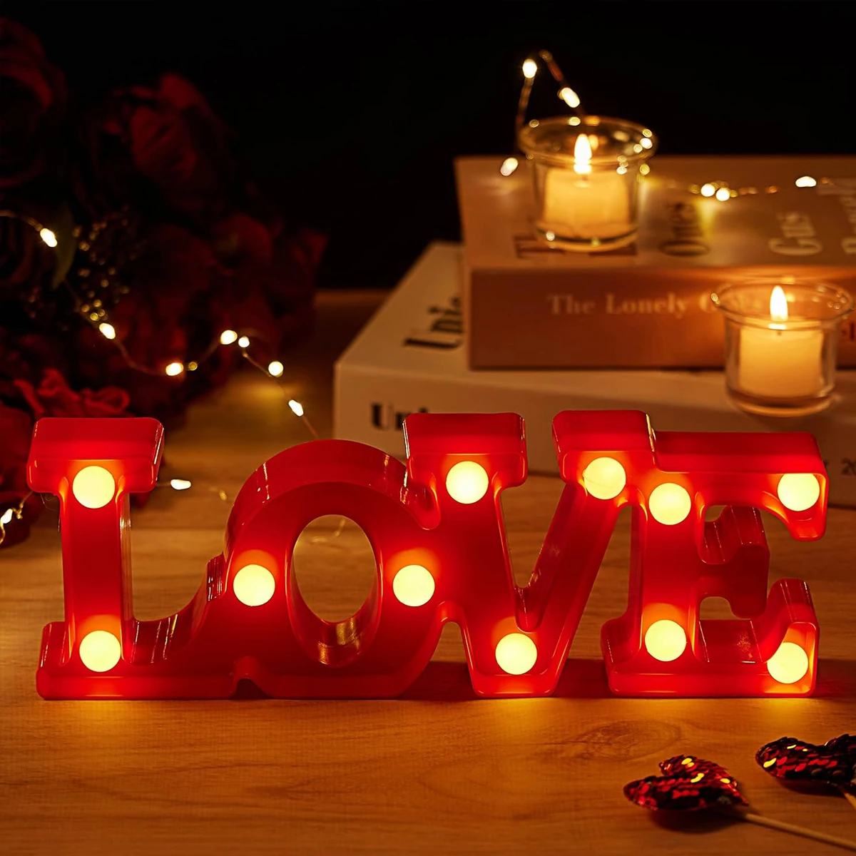 1pc LOVE Light Desktop Letter Decoration Light Decorative Light For ...