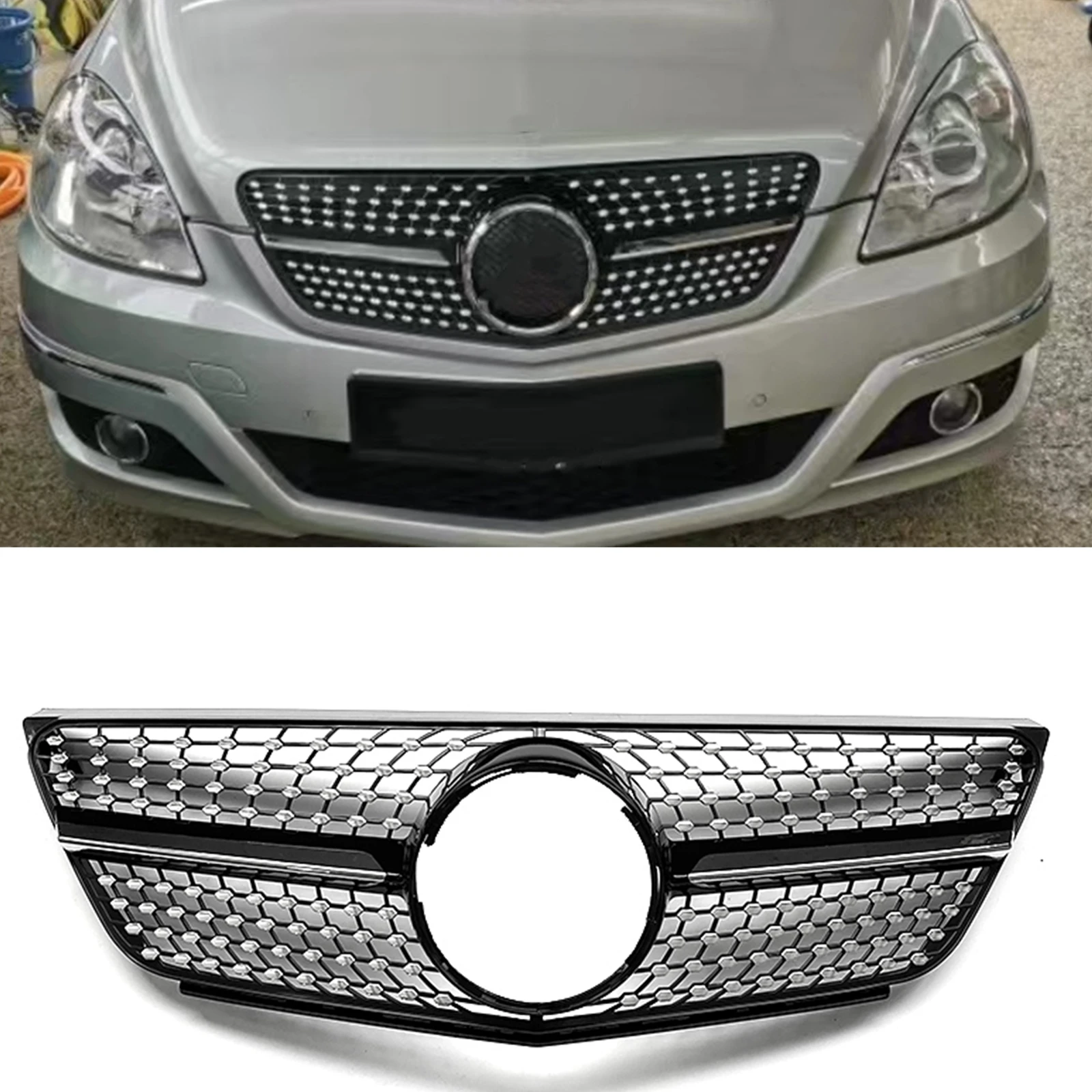 Grade-dianteira-para-Mercedes-Benz-B-Class-Black-Car-Sport-Grill-Capa ...