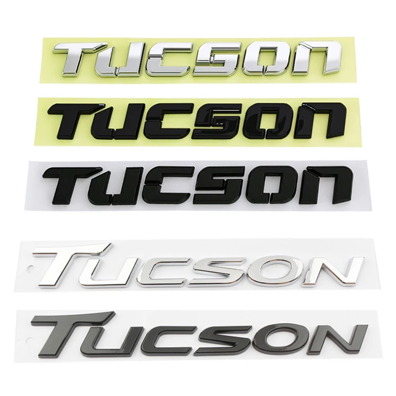 3d-ABS-Chrome-Black-Logo-Tucson-Emblem-Letters-Nameplate-Decal-Car ...