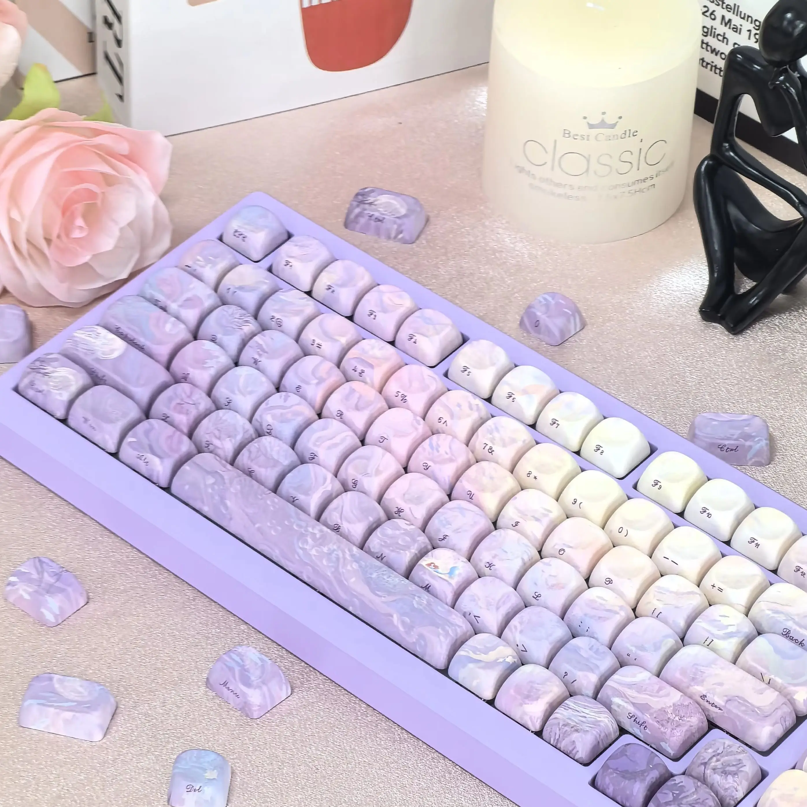 Mermaid-Fall-Theme-Purple-KeycapGradient-Diy-Pbt-Moa-Cherry-Light ...