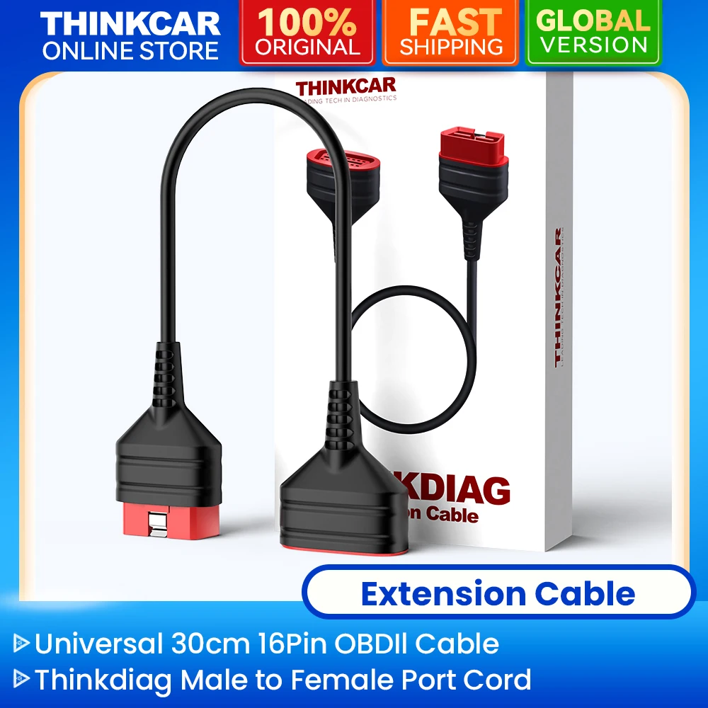 THINKCAR THINKDIAG Universal 16 Pin All Car OBD2 Extension Cable 60cm ...