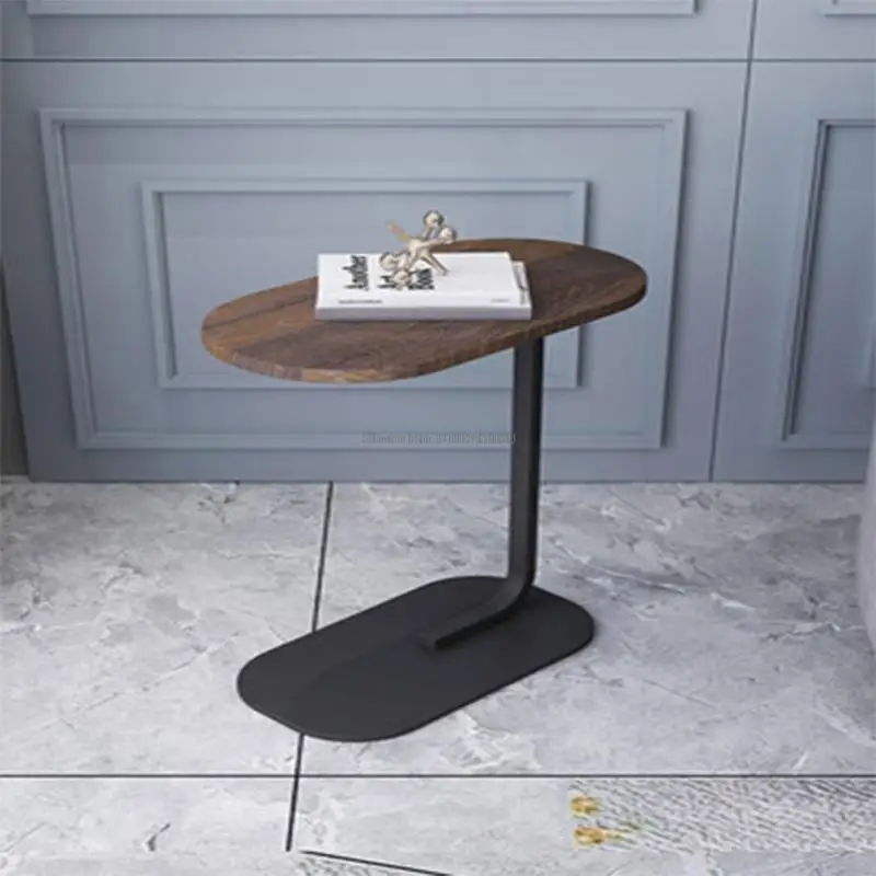 Nordic Creative Light Luxury C-shaped Side Table Iron Oval Sofa Side ...
