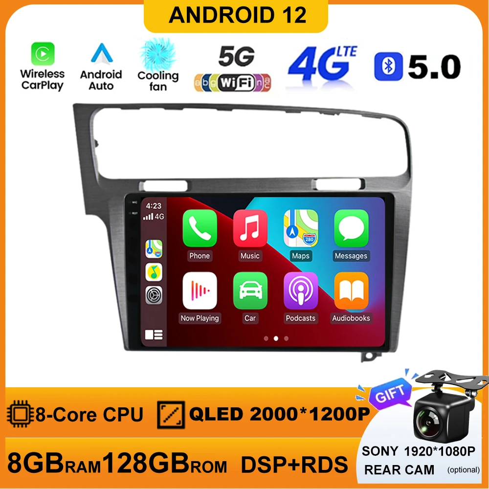 Android 12 For Volkswagen VW Golf 7 2013 2020 MK7 Car Radio Multimedia Video Player Navigation ...