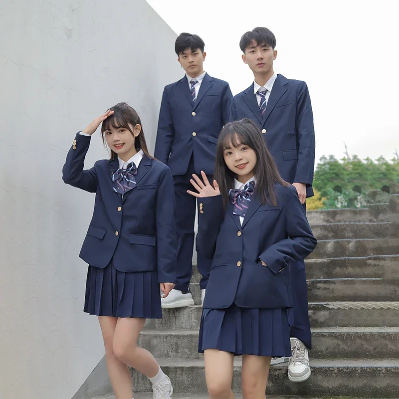 Korean-Japanese-JK-Blazer-High-School-Uniform-Navy-Coat-Suit-for ...