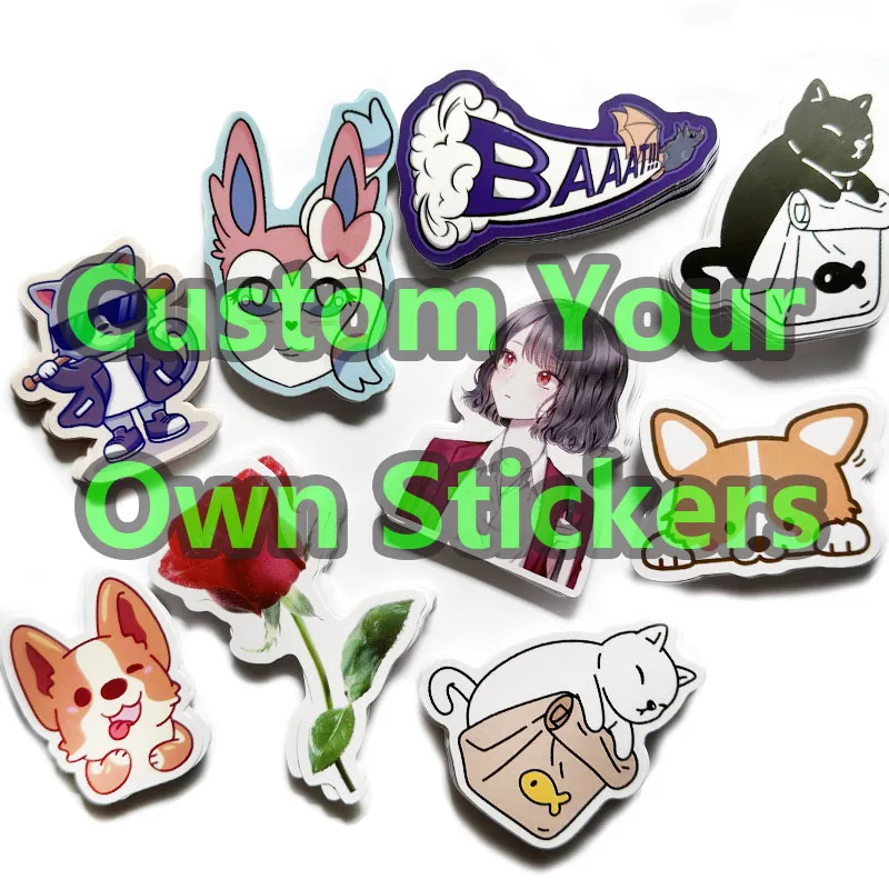 Custom-Vinyl-Stickers-Clear-Cartoon-Label-Logo-Waterproof-Decorative ...