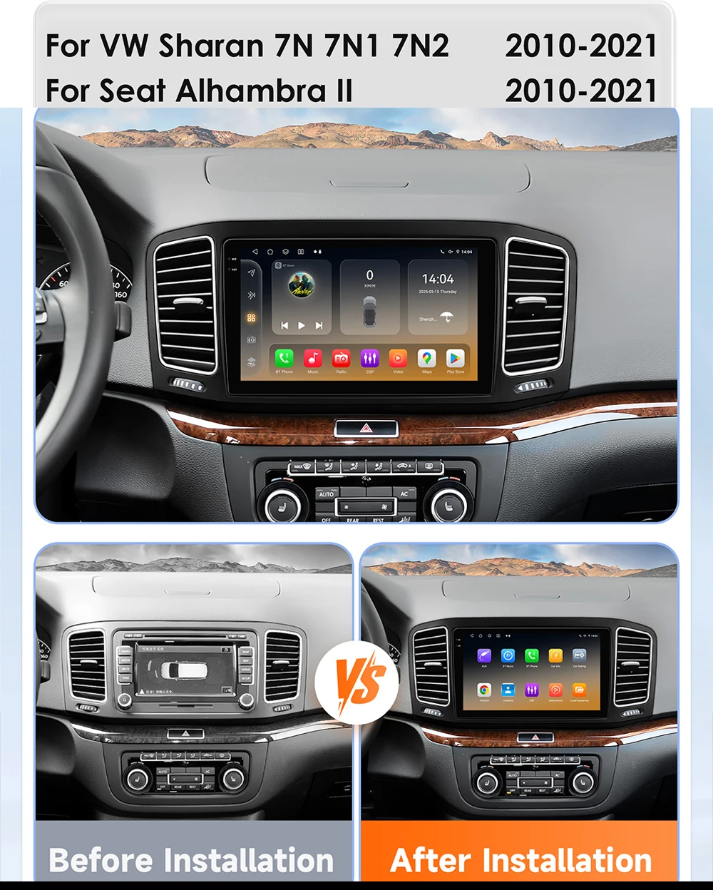Hizpo Car Intelligent Systems For Volkswagen VW Sharan 7N SEAT Alhambra ...