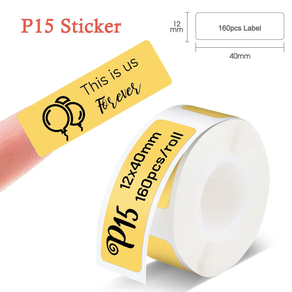 1PK-P15-Yellow-Label-Tape-Adhesive-Sticker-for-P15-Mini-Bluetooth-Label ...