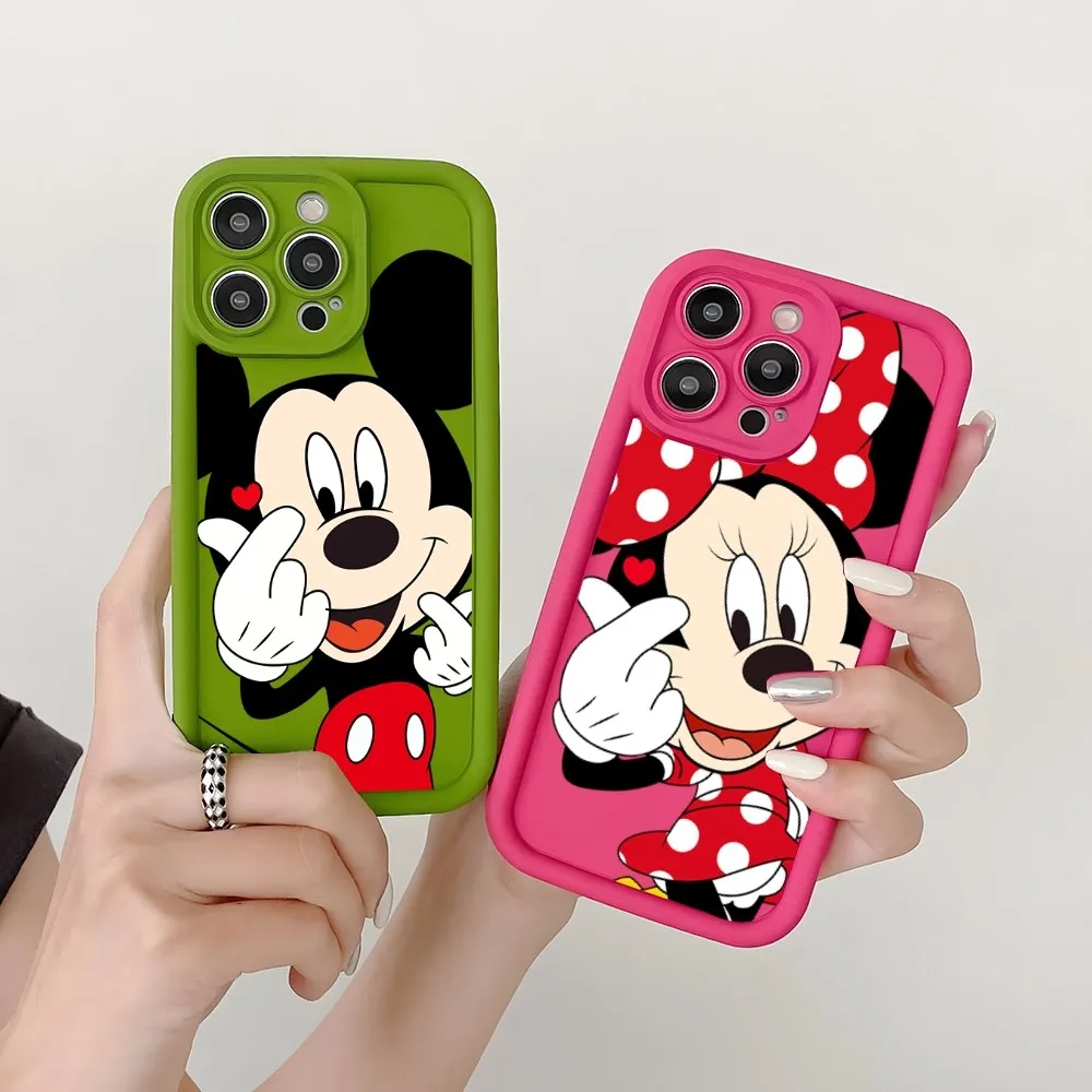 Disney-Mickey-And-Minnie-Mouse-Phone-Case-Simple-Solid-Color-Matte-Case ...