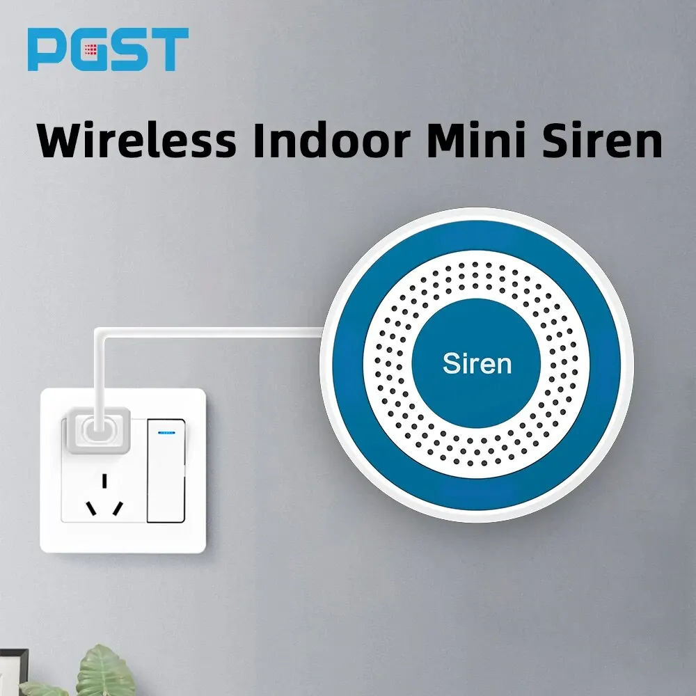 Wireless-433mhz-Indoor-Strobe-Siren-Sound-and-Light-Siren-100dB-Mini ...