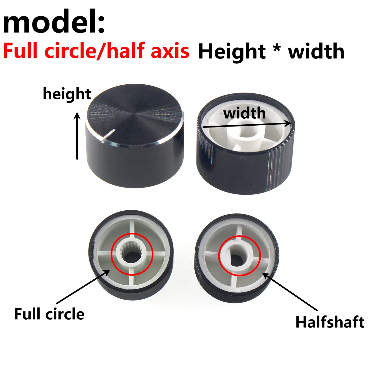 10PCS aluminum knob encoder sound card potentiometer knob fine inside ...