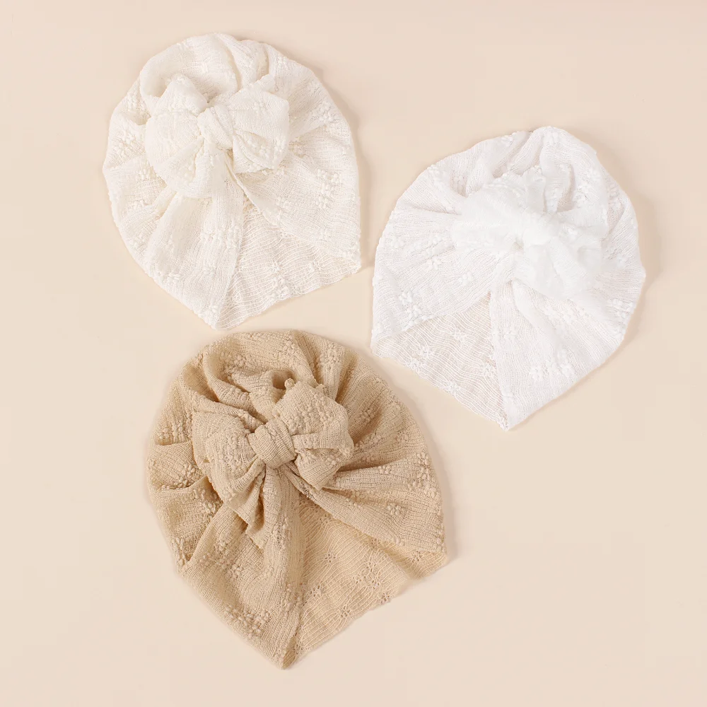 Baby Turban Hats Baby Girls Boys Hat Solid Color Bow Knotted Hats ...