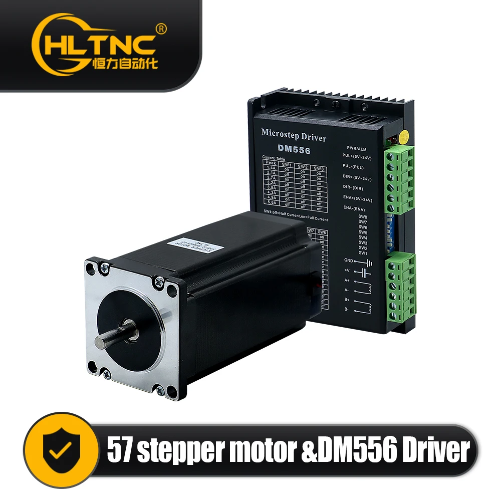HLTNC 425Ozin Nema23 57HS112 57mm x 112mm 3Nm 3A Stepper Motor With DM556 Hybrid Step Driver For ...