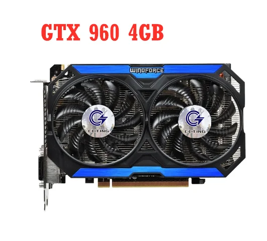 C CCTING GTX 960 4GB Placa De Vídeo NVIDIA GTX960 4GB OC GPU Placas Gráficas Desktop PC Tela de ...