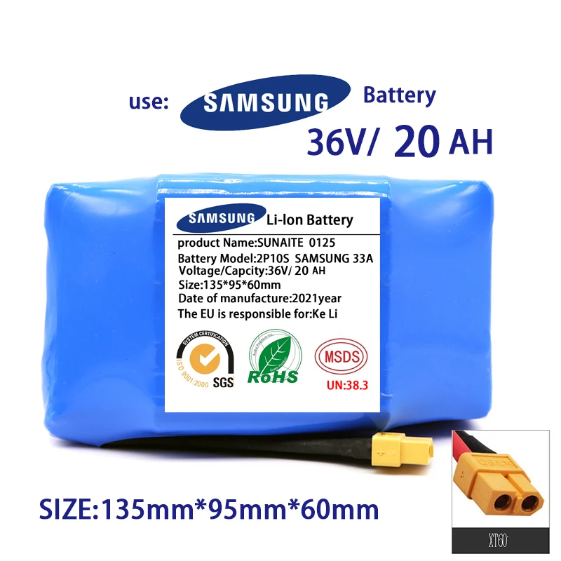 100-Original-36v-20Ah-lithium-battery-10s2p-36v-Battery-20000mAh ...