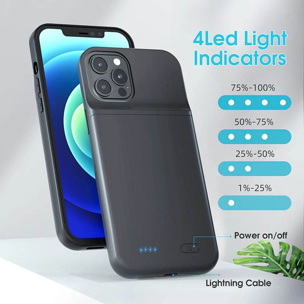 10000mah caso carregador de bateria sem fio para iphone 11 12 13 14 pro ...