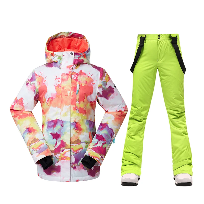 Winter -30 Degree Ski Suit Women Waterproof Skiing Snowboarding Jacket ...