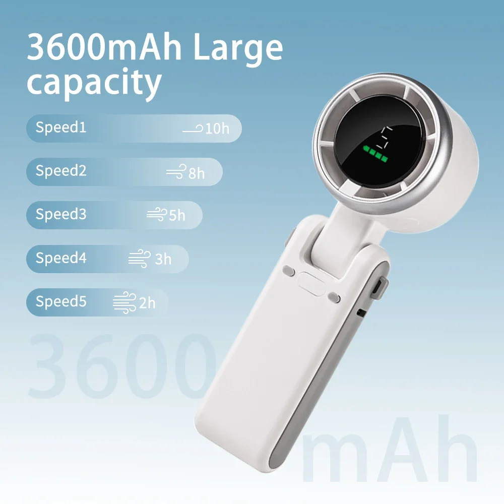 Handheld Turbo Fan Wearable Personal Desk Fan Small Mini Fan With Smart ...