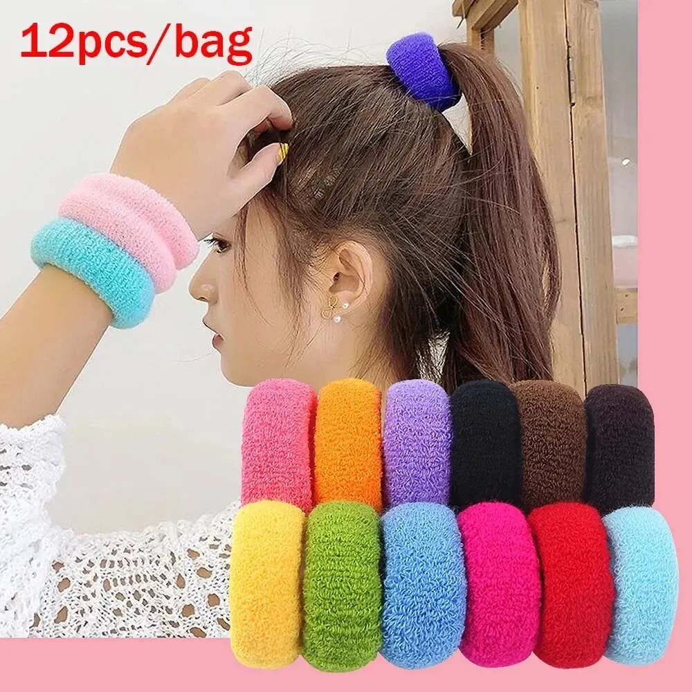 12pcs-Bag-Women-Girls-Elastic-Hair-Bands-Large-Thick-Seamless-Hair-Ties ...