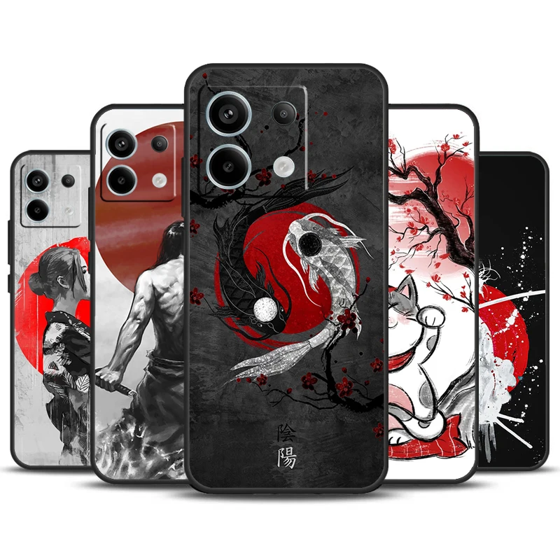 Red Sun Japanese Anime Phone Case For Redmi Note 12 13 Pro Plus 9 10 11 ...