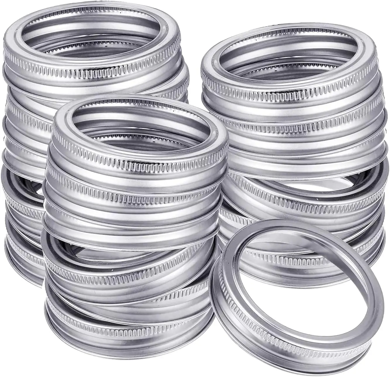 Reusable Regular Mouth Mason Jar Metal Rings Leak-Proof Canning Lids ...