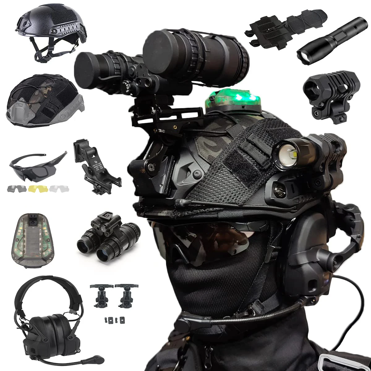 Fast Tactical Helmet Set with Night Vision Goggles Model Communication ...